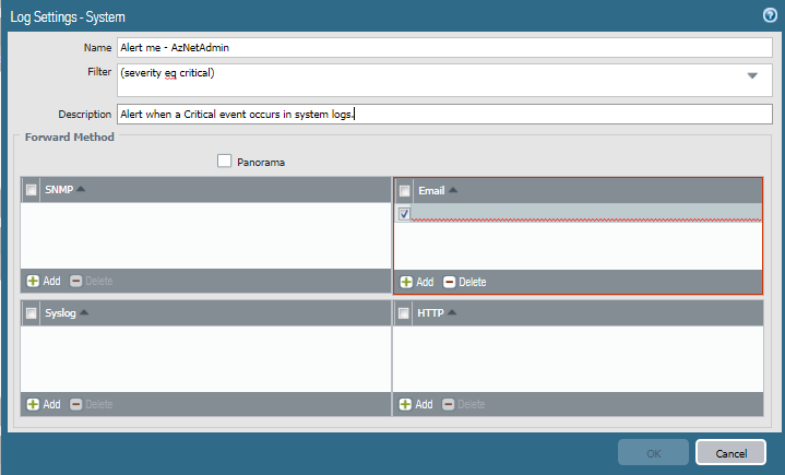 Palo Alto – How to Create System Log Alerts