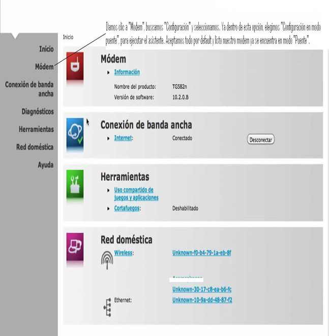 jufi telecomunicaciones: configuracion de modem telmex en modo puente