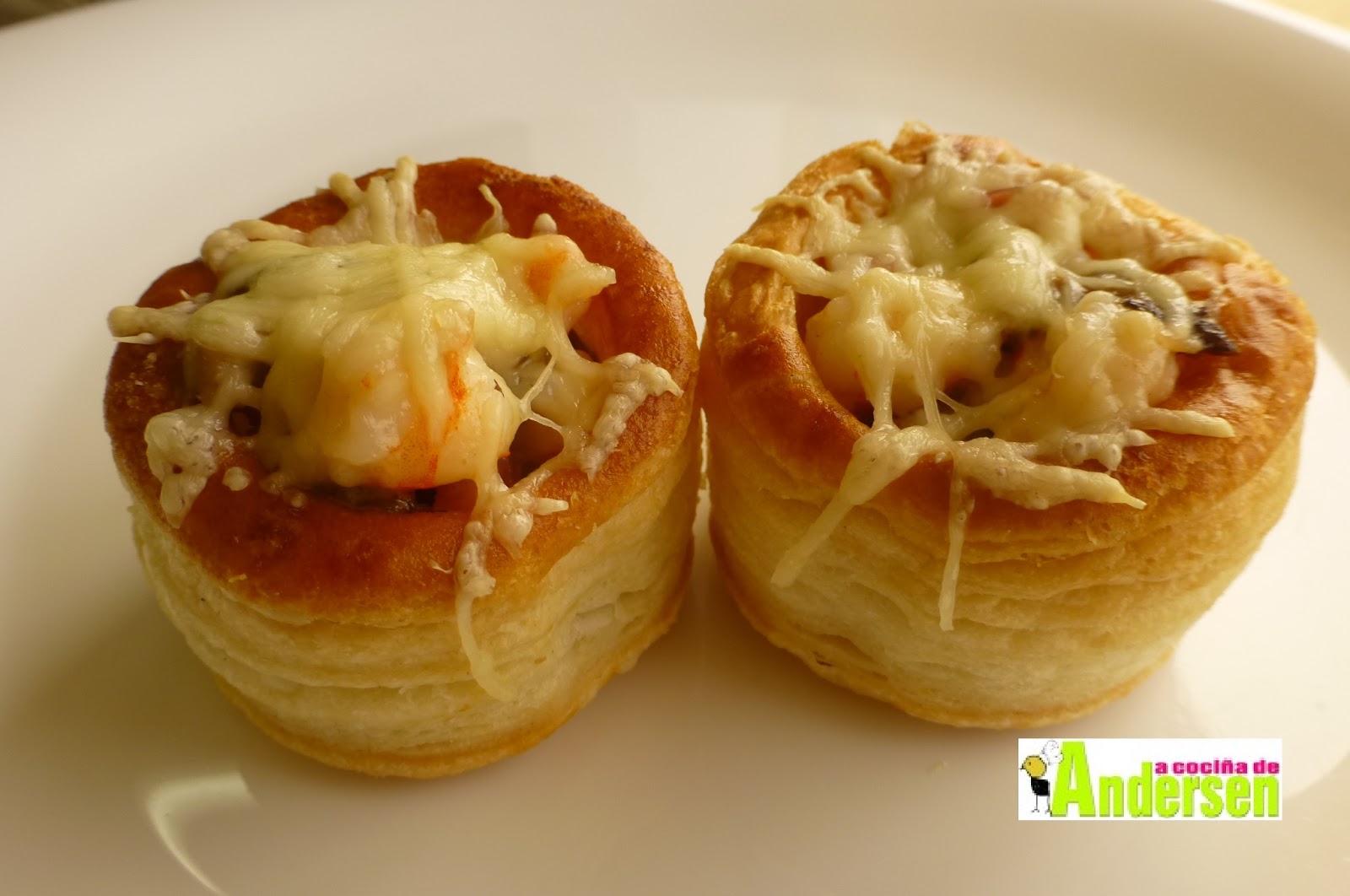 A cociña de Andersen: VOLOVÁN DE COGOMELOS, LANGOSTINOS E XAMÓN