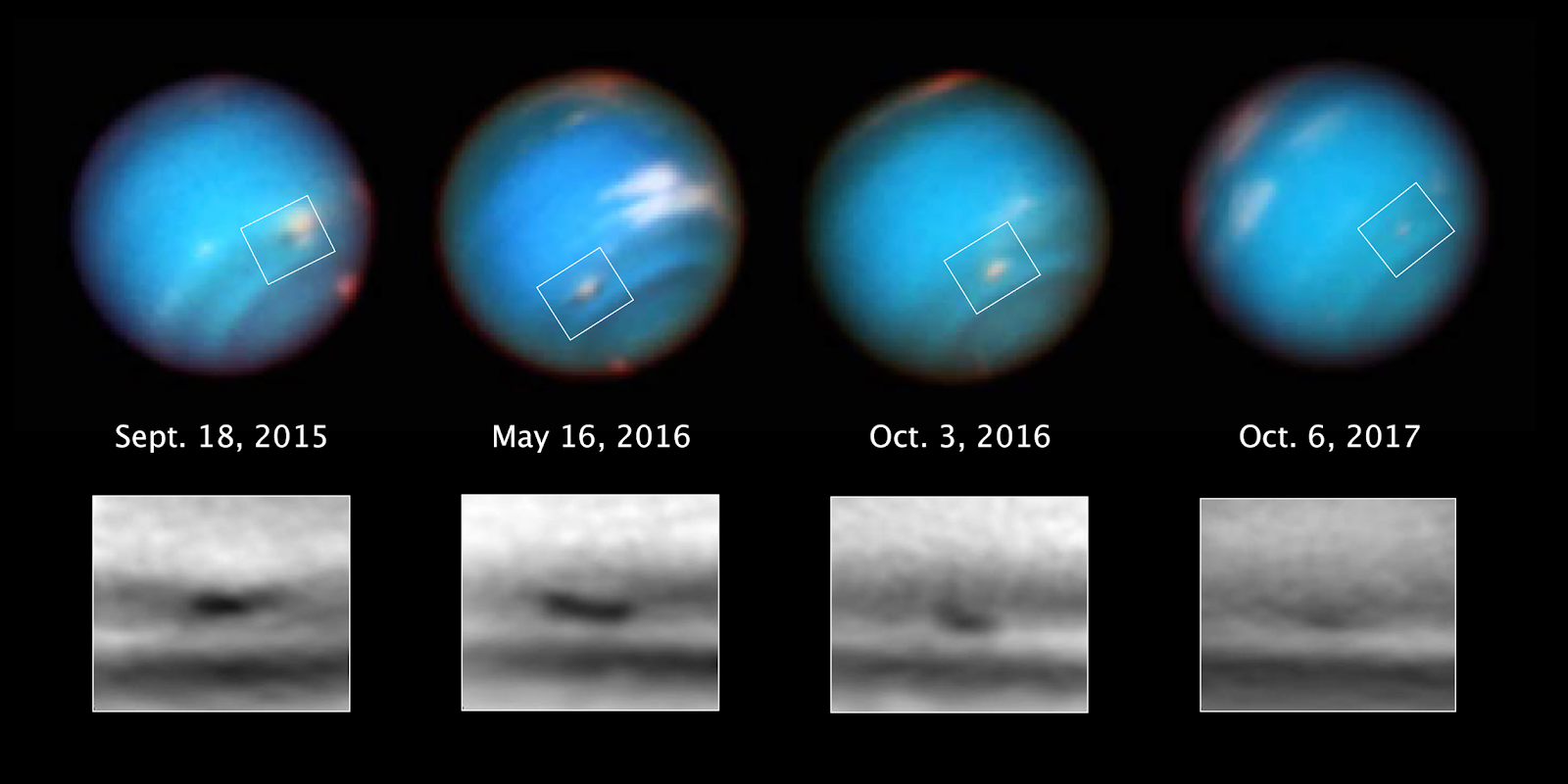 Hubble ve la misteriosa tormenta menguante de Neptuno.