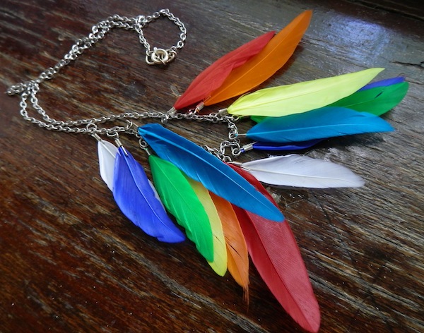 DIY: Rainbow Feather Necklace | Neon Rattail