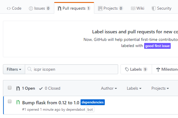 [Git] GitHub Dependabot自動建立Pull Request修正安全性漏洞
