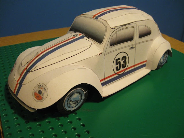 Pierwszy model papercraft - Volkswagen Garbus - kartonowo