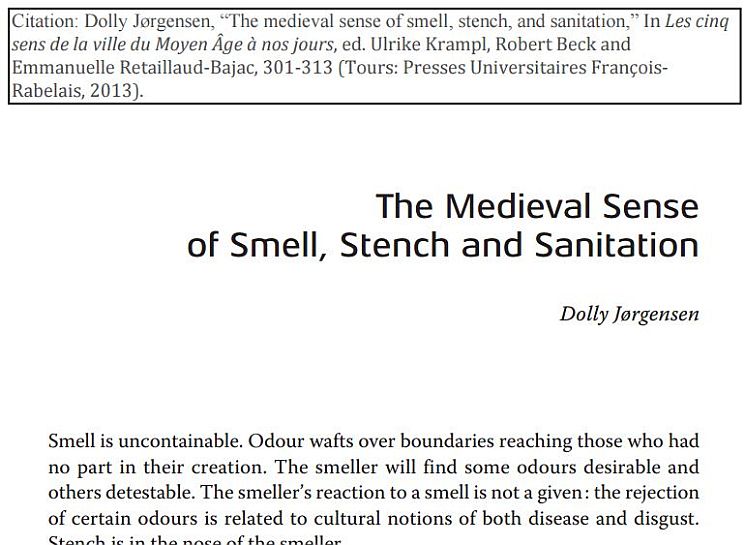 Grymvald Gazetteer: Setting & Society Sunday - Medieval Smells