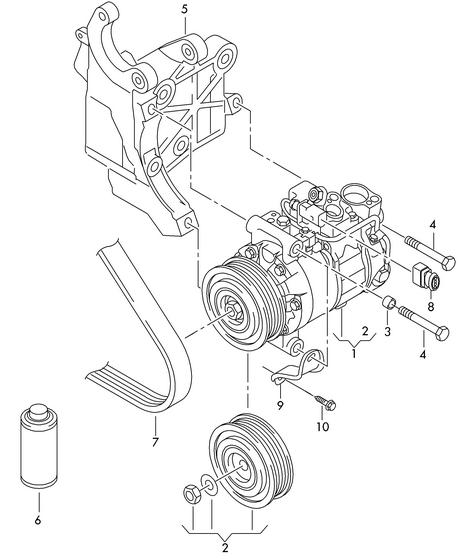 VW GROUP: 8T0260805H VW GROUP-AC COMPRESSOR DENSO DIESEL ENGINE