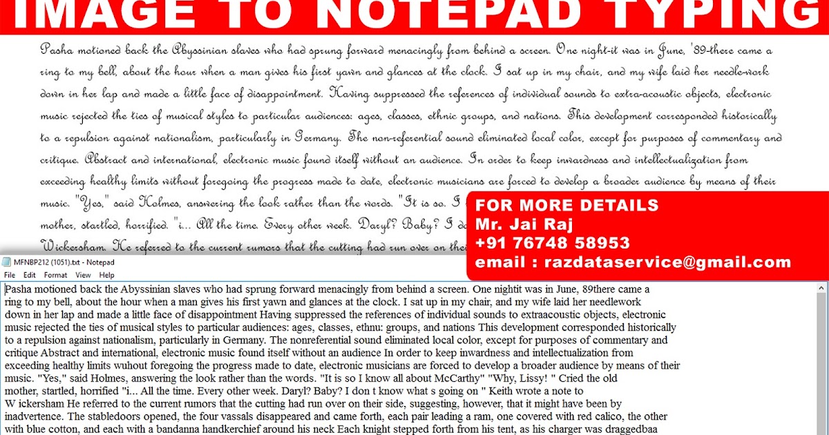 IMAGE TO NOTEPAD-TEXT CONVERSION-TYPING SERVICE: IMAGE TO NOTEPAD-TEXT ...