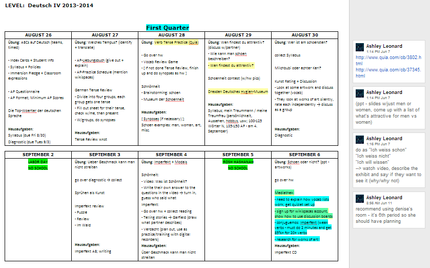 The German Sektor: Three Levels of Lesson Planning