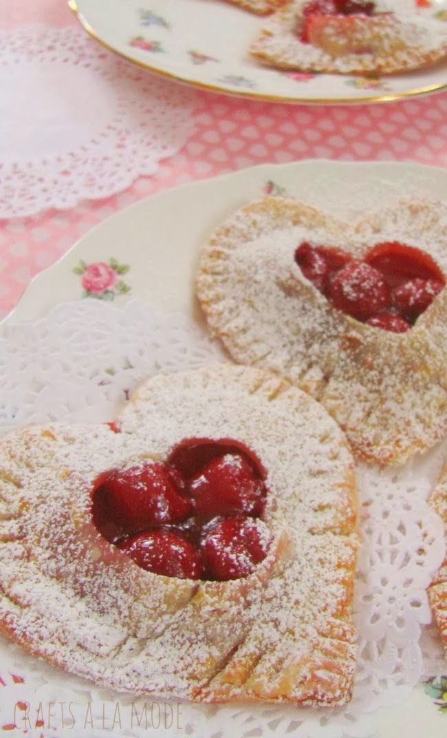 Heart Shaped Cherry Hand Pies - Crafts a la mode