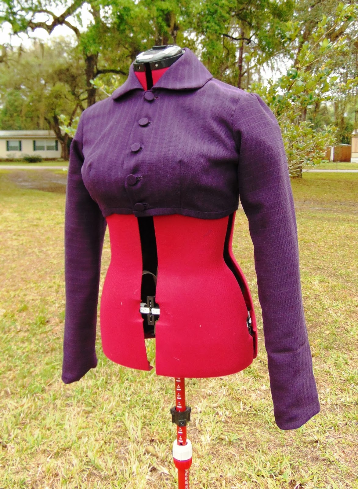 The Antique Sewist: Simple Regency Spencer Jacket - Purple Silk