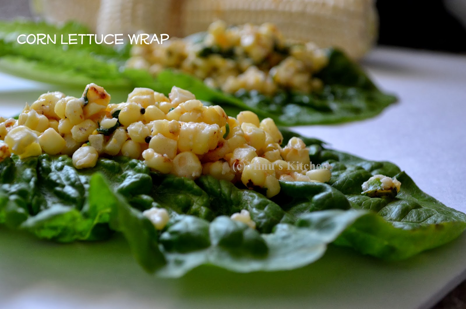 Corn Lettuce Wrap: A Milky Masala Corn Snack ~ Minu's Kitchen