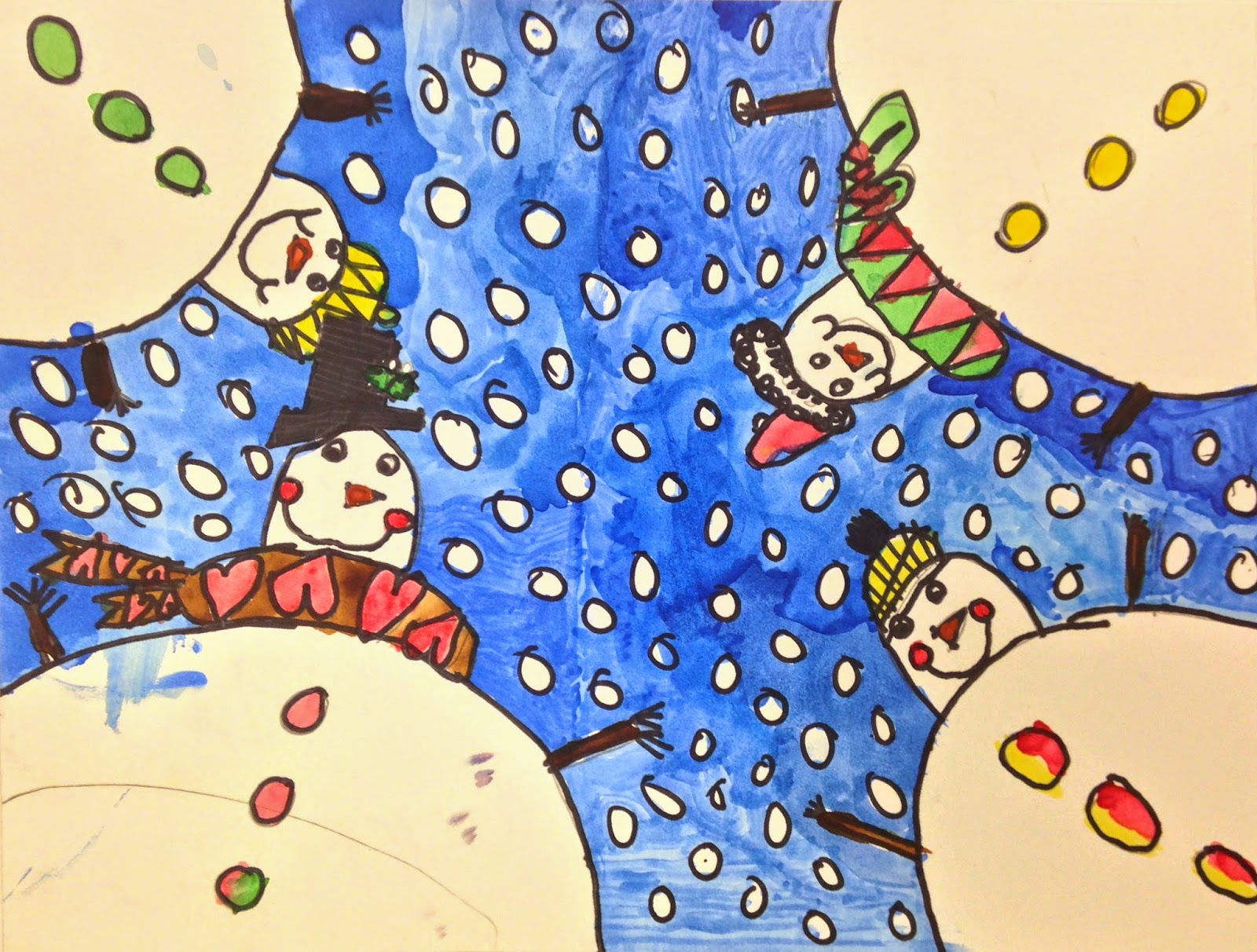 Art Room Blog: 1st Grade Snowman Huddle...