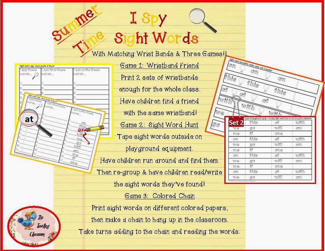 The Traveling Classroom: New I Spy Sight Words - Summer Time!
