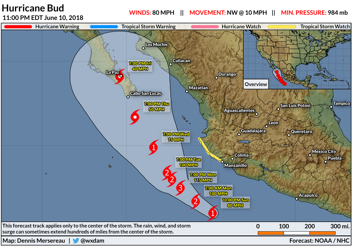 Hurricane Bud Expected to Rapidly Intensify Off Mexico's West Coast ...
