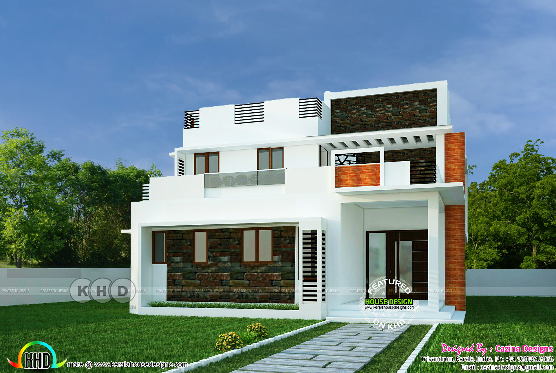 4 BHK, contemporary style home 195 square meter - Kerala Home Design ...