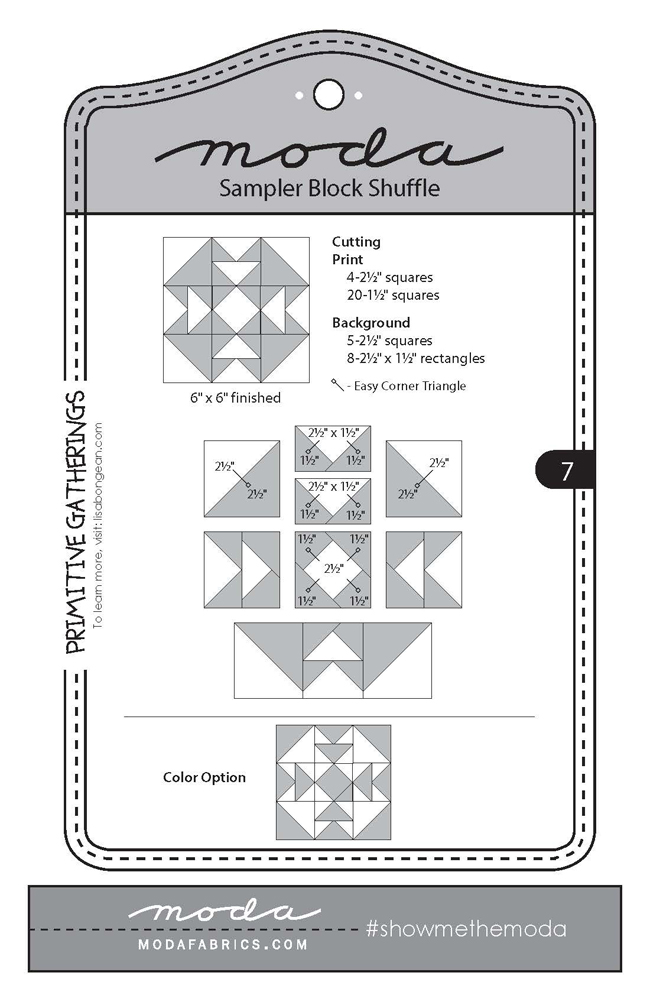Fort Worth Fabric Studio: Moda Sampler Block Shuffle {Block 7}