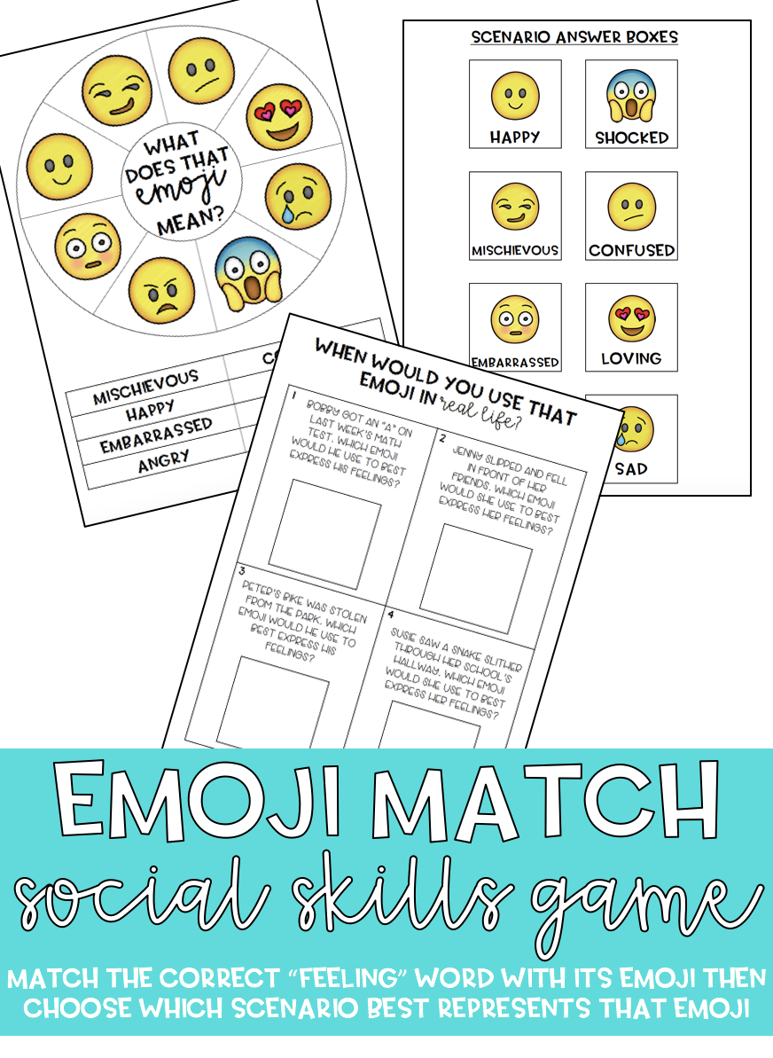 Emoji Match Social Skills Activity | The Social Speechie