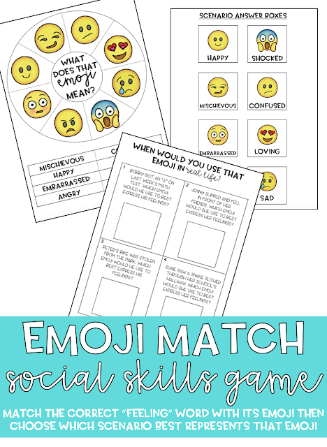 Emoji Match Social Skills Activity | The Social Speechie