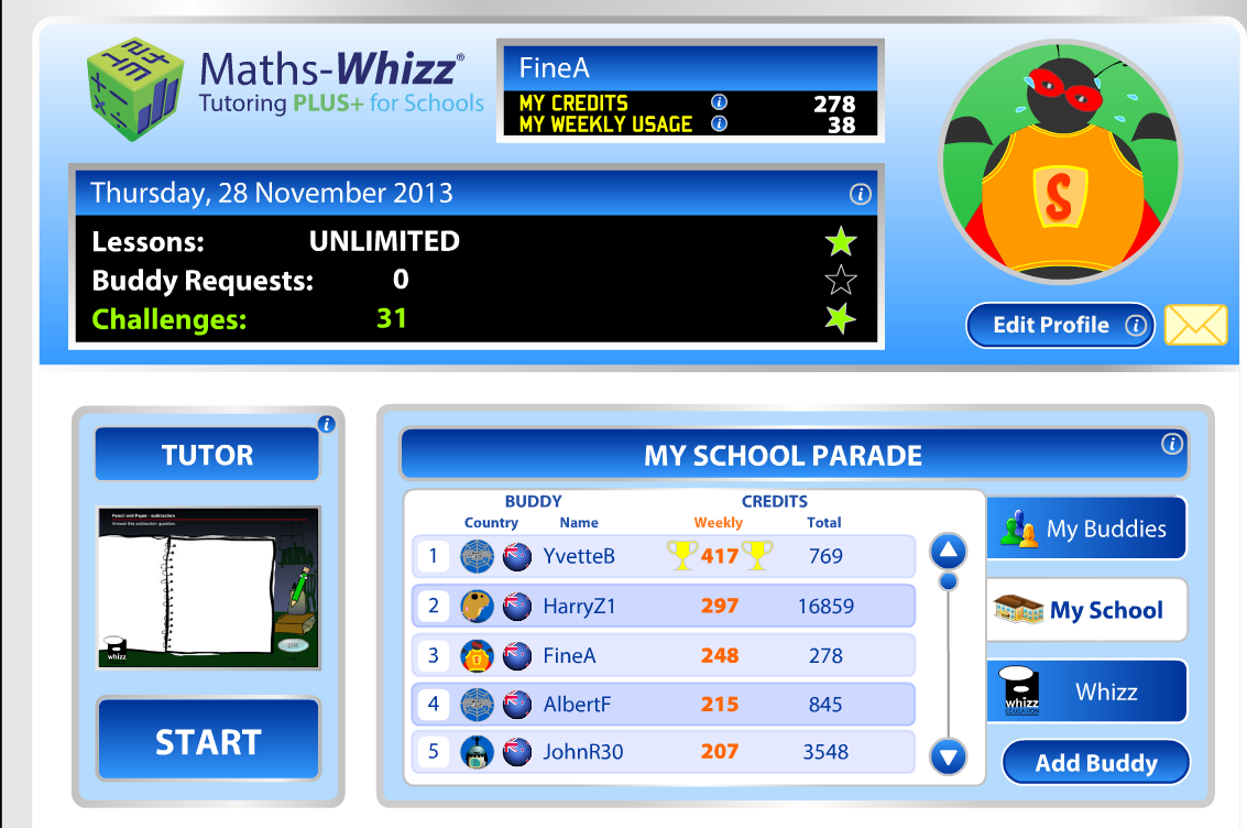 Fine : Leader Chart Maths Whizz