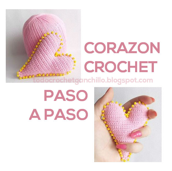 Corazón Crochet 3D / Paso a paso