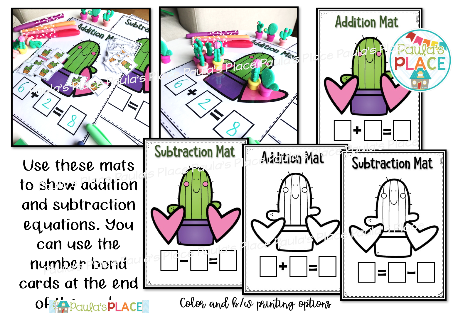 Paula's Place Teaching Resources: Addition and Subtraction - Cactus ...