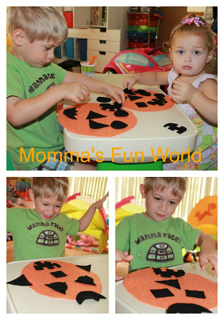 Momma's Fun World: Teaching shapes while making fun pumpkin faces