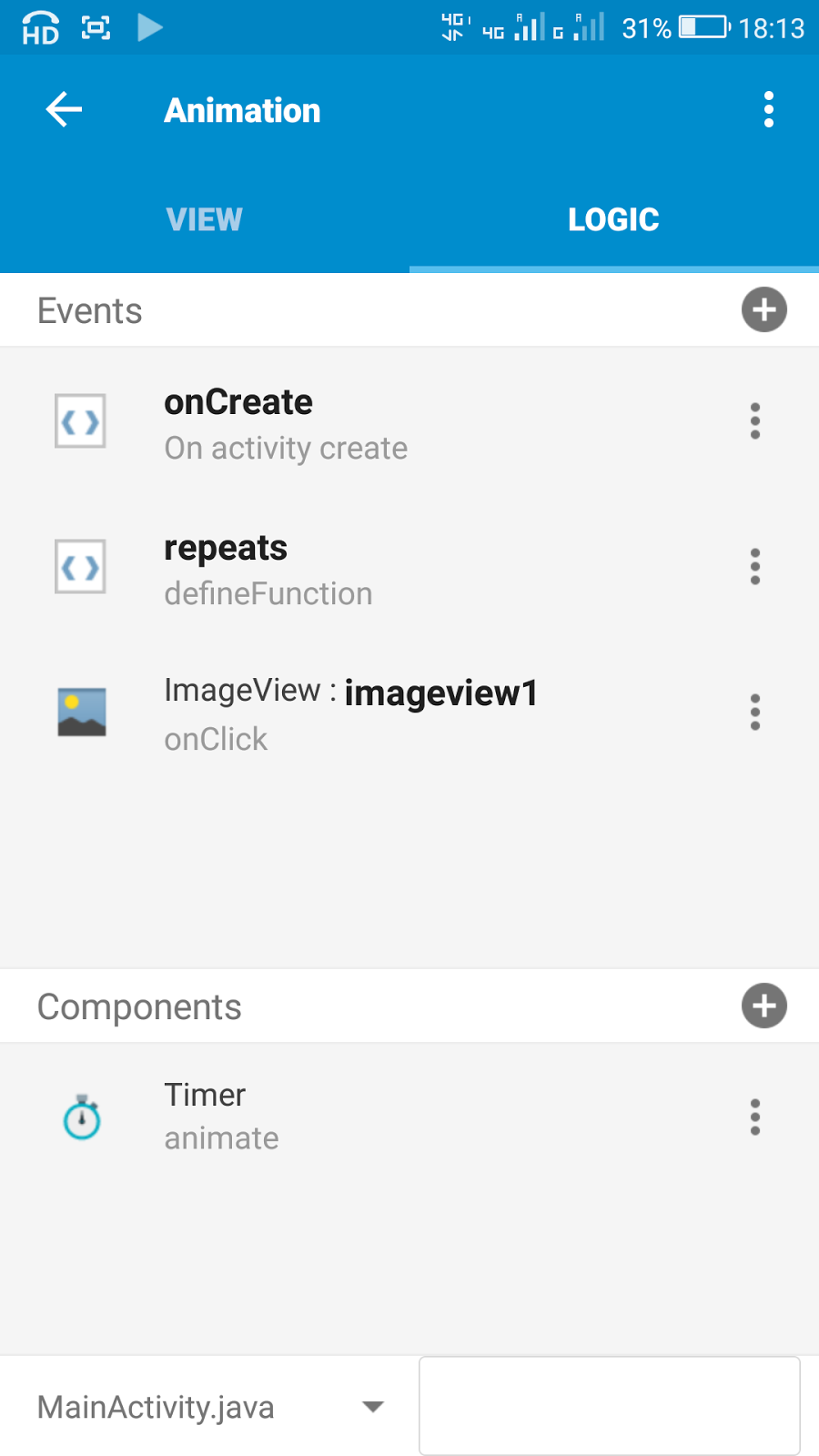 How to create an animation in Sketchware? - SKETCHWERE CODE