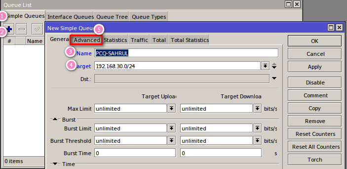 Management Bandwidth : Simple Queue With PCQ