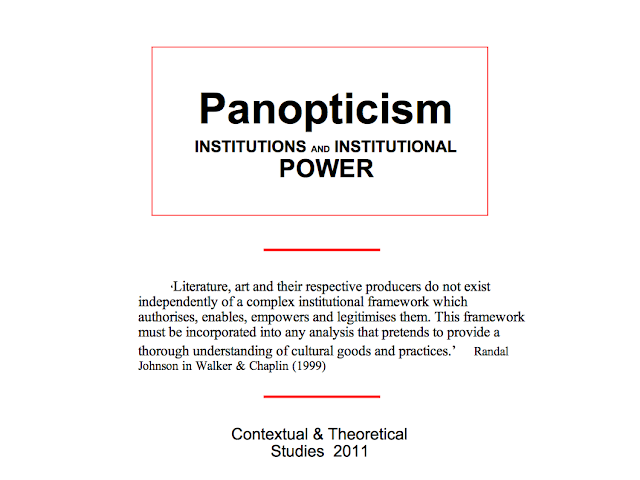 Context of Practice.: Lecture 3: Panopticism