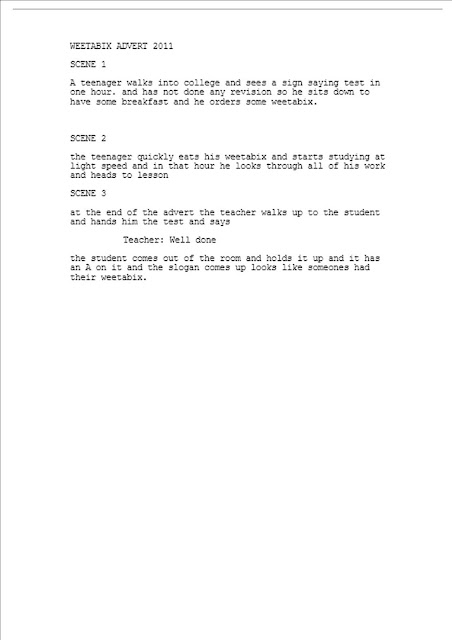 Weetabix Advertising Production: AR Script For Advert