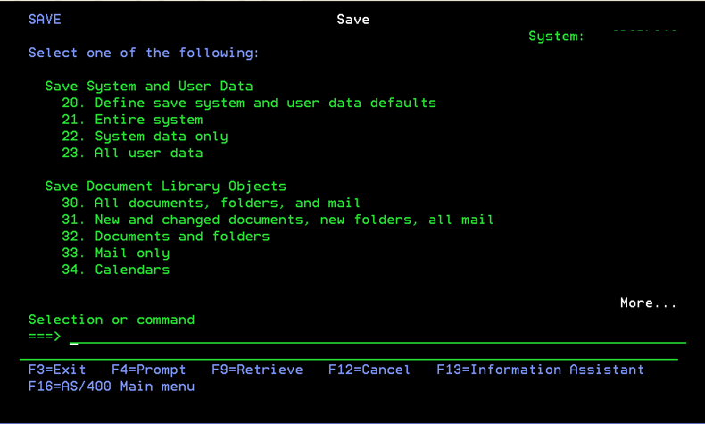 iSeries: Option 21 Full system Save