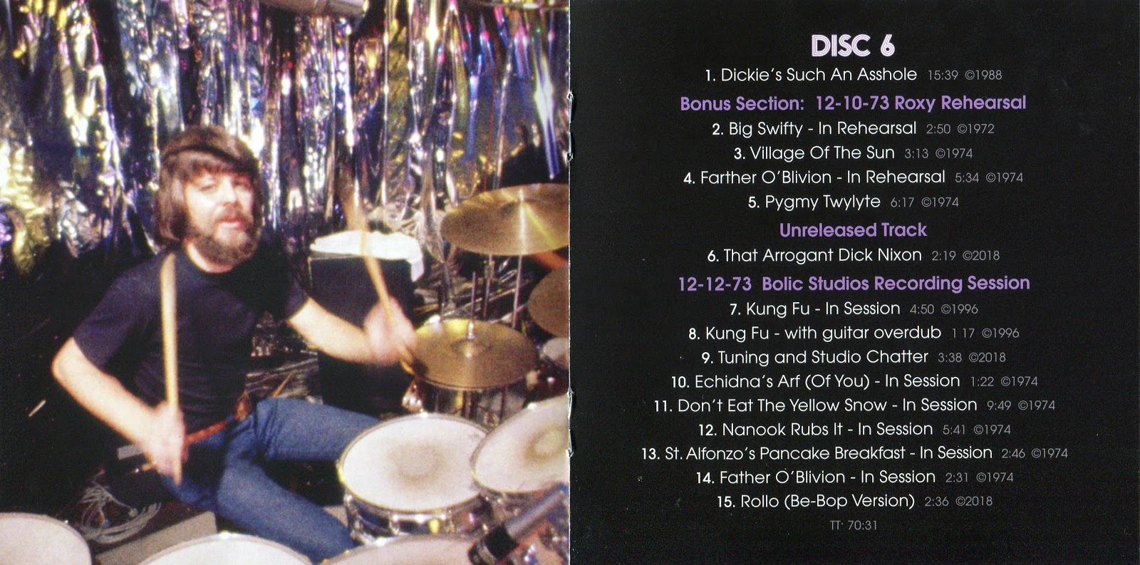 2018 The Roxy Performances - Frank Zappa / Mothers - Rockronología