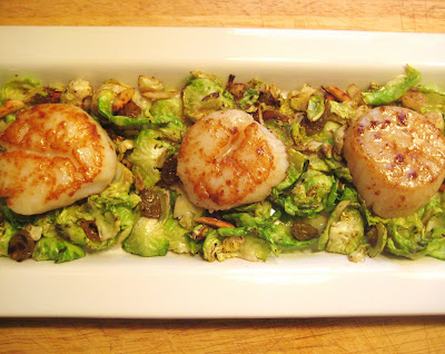 My Fare Foodie.: Seared Scallops & Deconstructed Brussels Sprouts