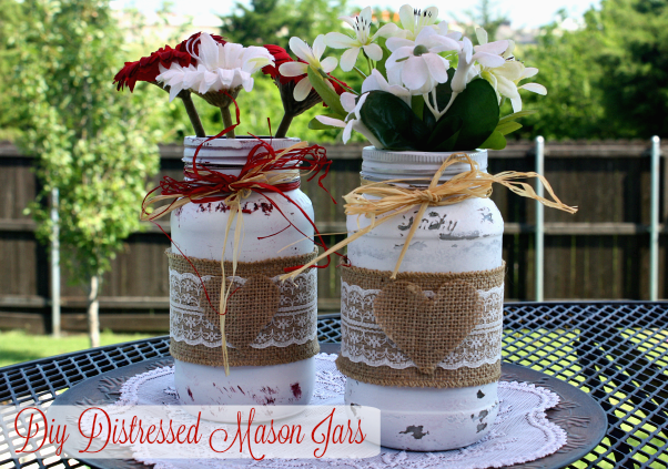 Distressed Burlap Mason Jars — Mommy's Kitchen