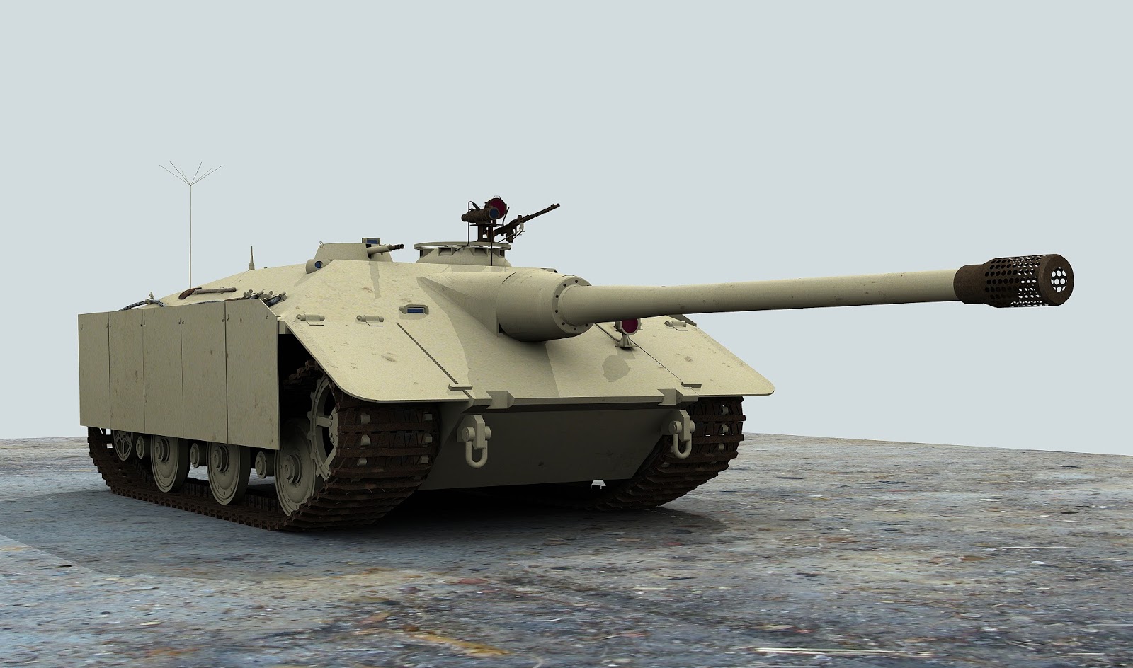 SketchUP Power 草圖力量: JAGDPANTHER III E79 WITH 128 GUN (Paper tank 計劃戰車