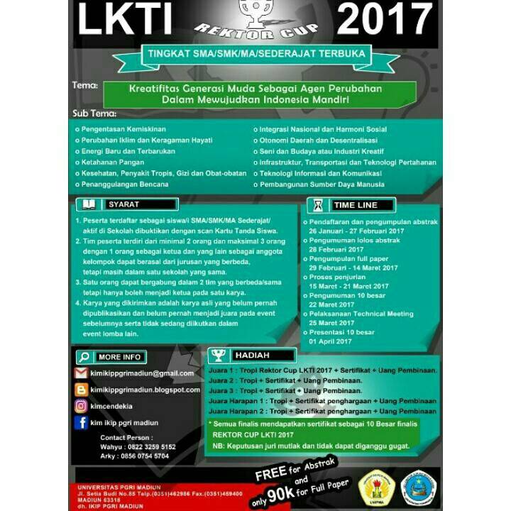 Lomba Karya Tulis Ilmiah 2017 Untuk SMA/SMK/MA/Sederajat ~ Belajar Bumi