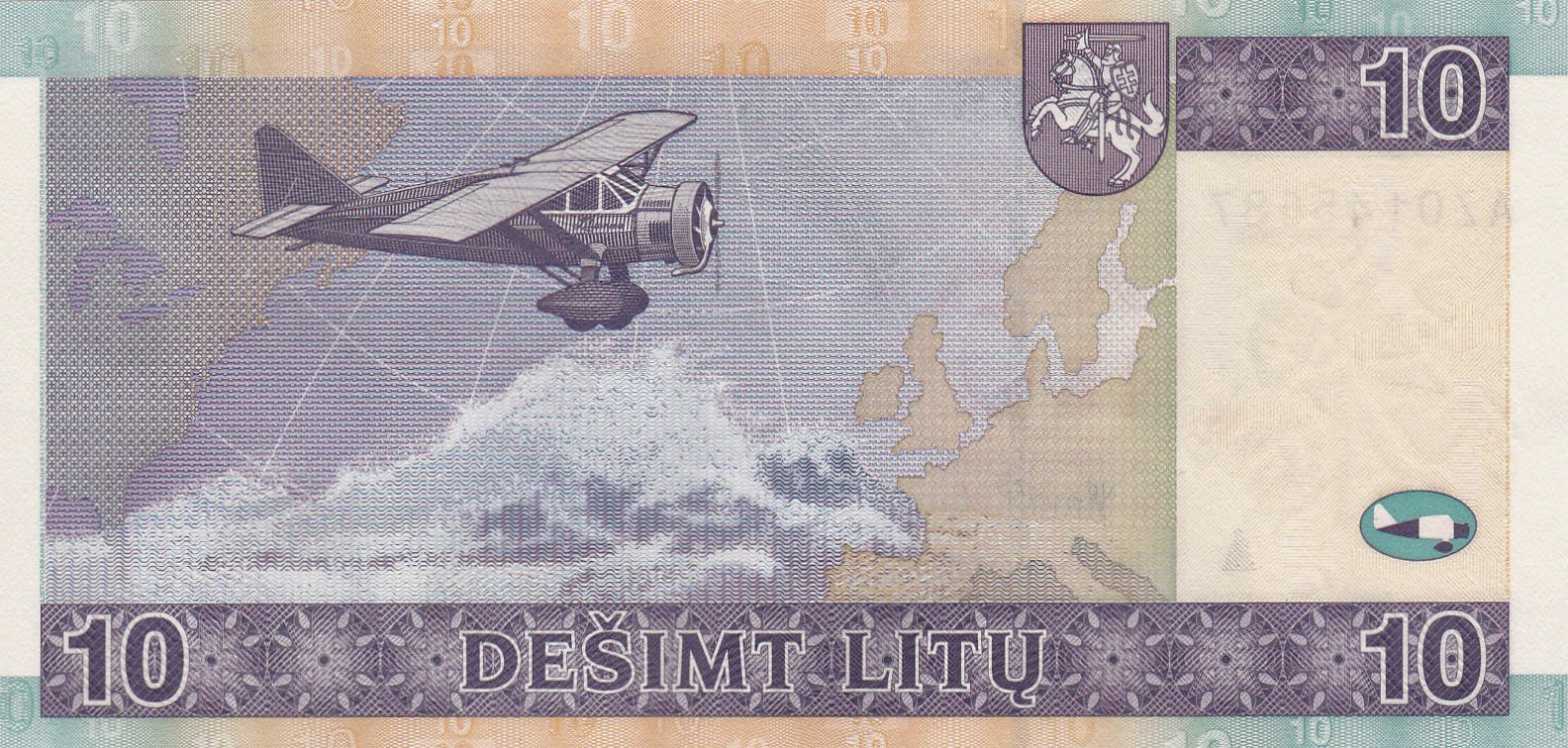Lithuania 10 Lithuanian Litas banknote 2007|World Banknotes & Coins ...