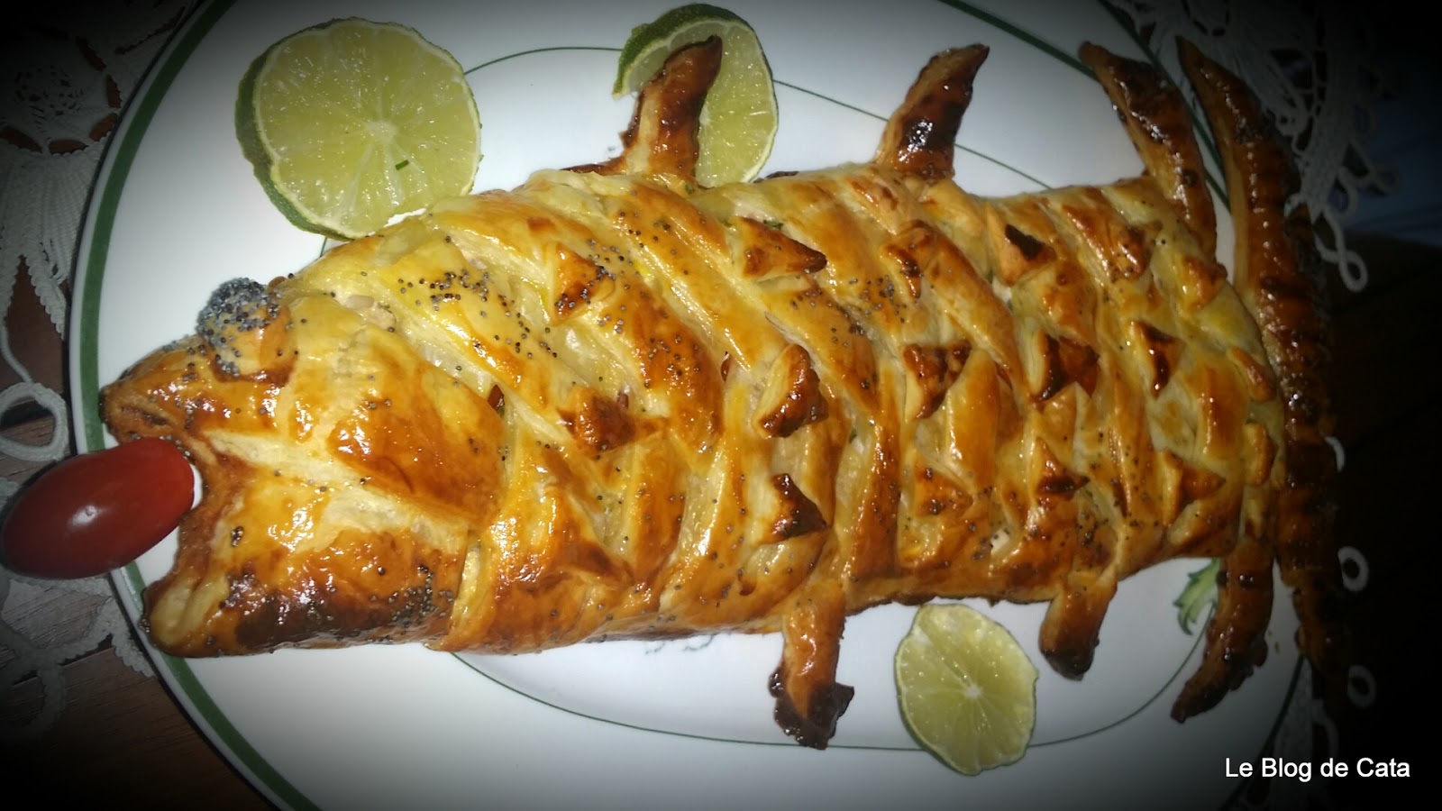 Le blog de Cata: Tresse feuilletée en forme de poisson