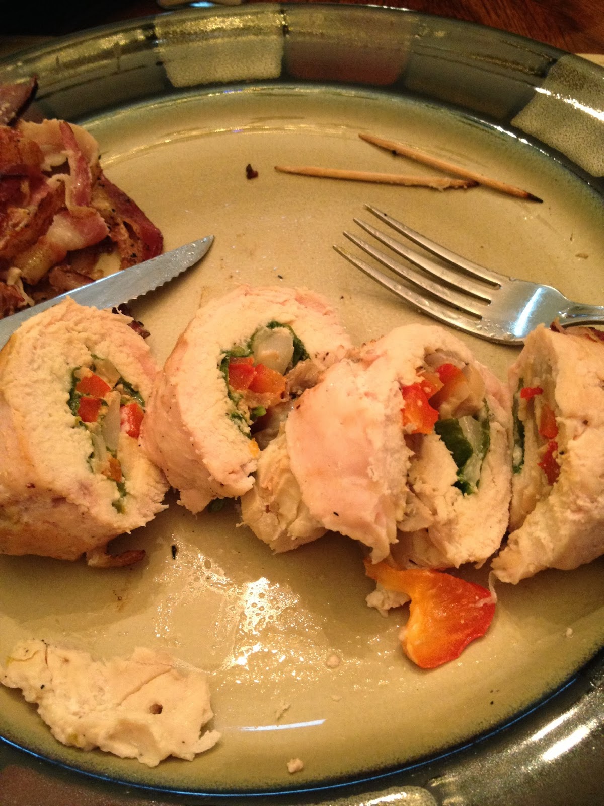 All About Jillzy: Bacon Wrapped Vegetable Stuffed Chicken Breasts