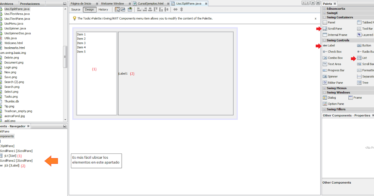 Cursos y tutoriales prácticos de programación en Java: Uso básico de elementos Swing con ...