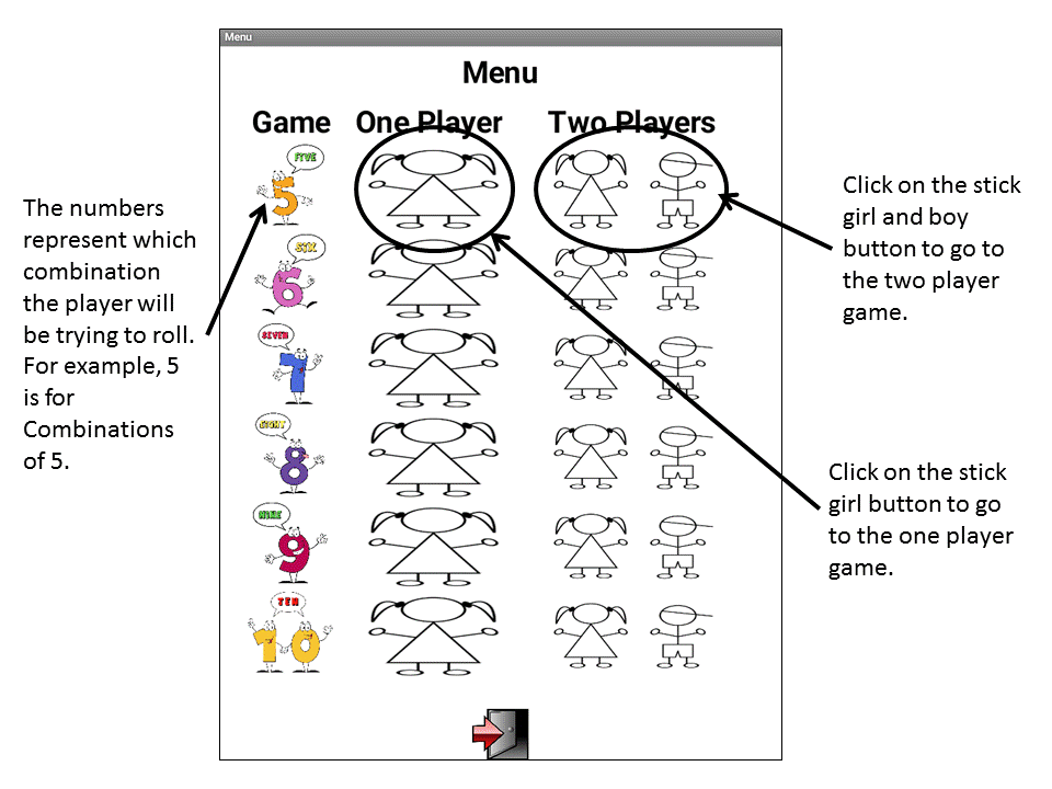 Roll Combinations (numbers 5 - 10)
