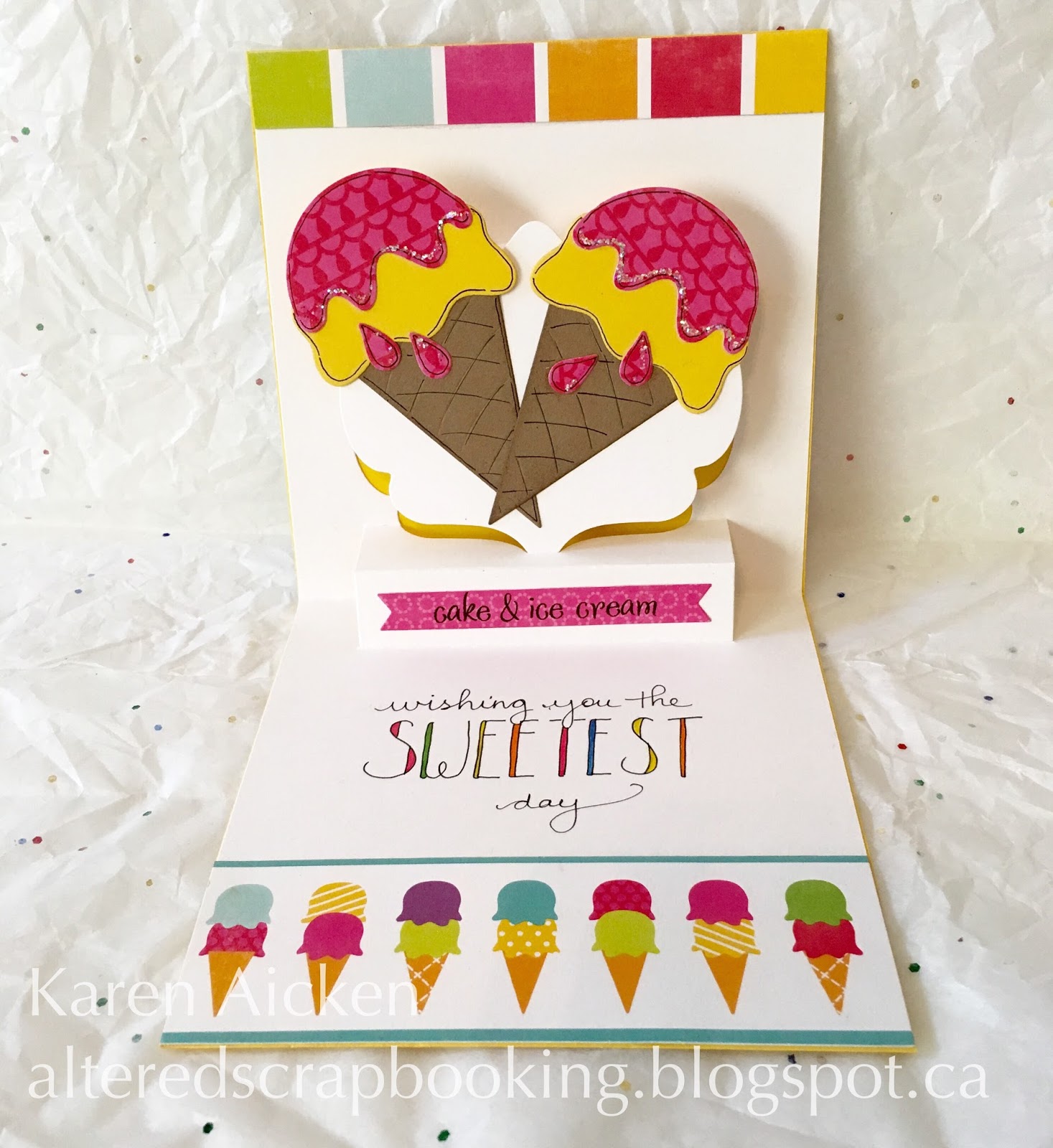 Altered Scrapbooking: Ice Cream Birthday Pop-Up Card