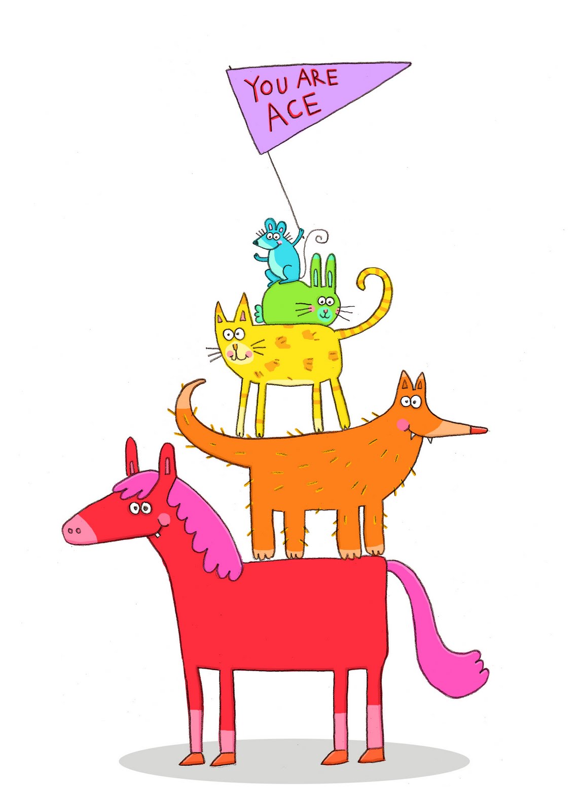 Sophie Foster Illustration: Rainbow Animal Tower!