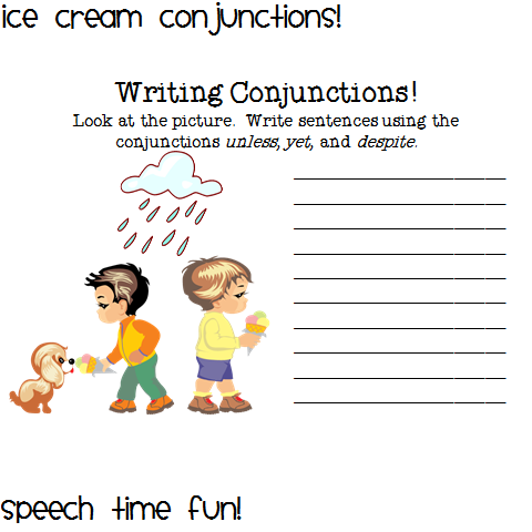 Reading Comprehension Stories: Ice Cream Conjunctions!!