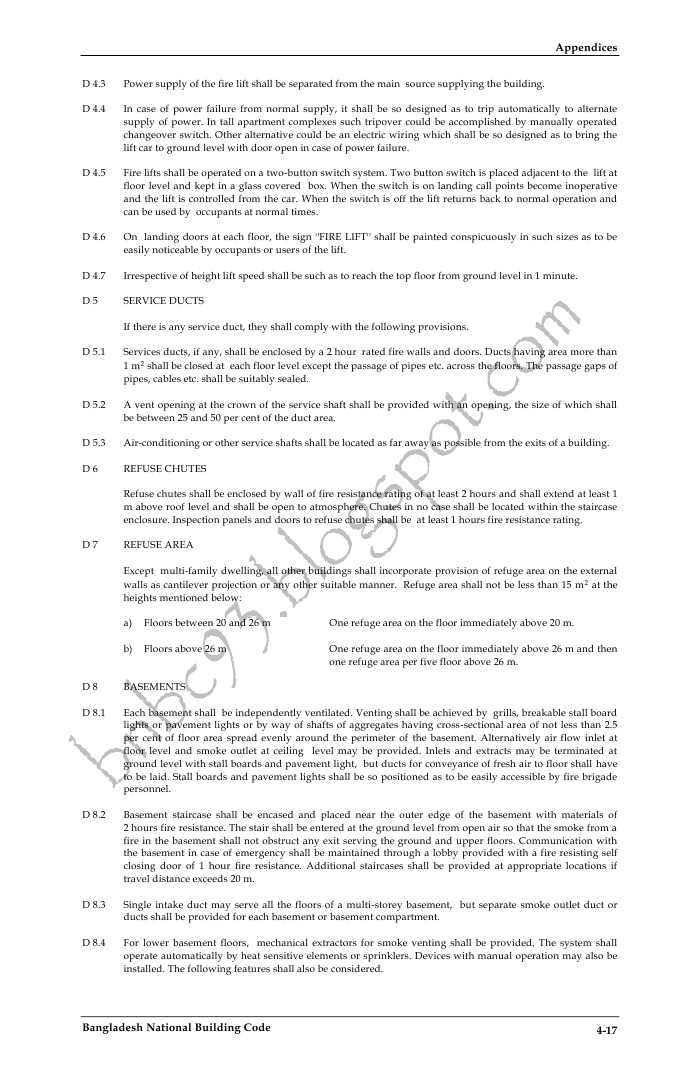 Bangladesh National Building Code: PART FOUR: APPENDIX D