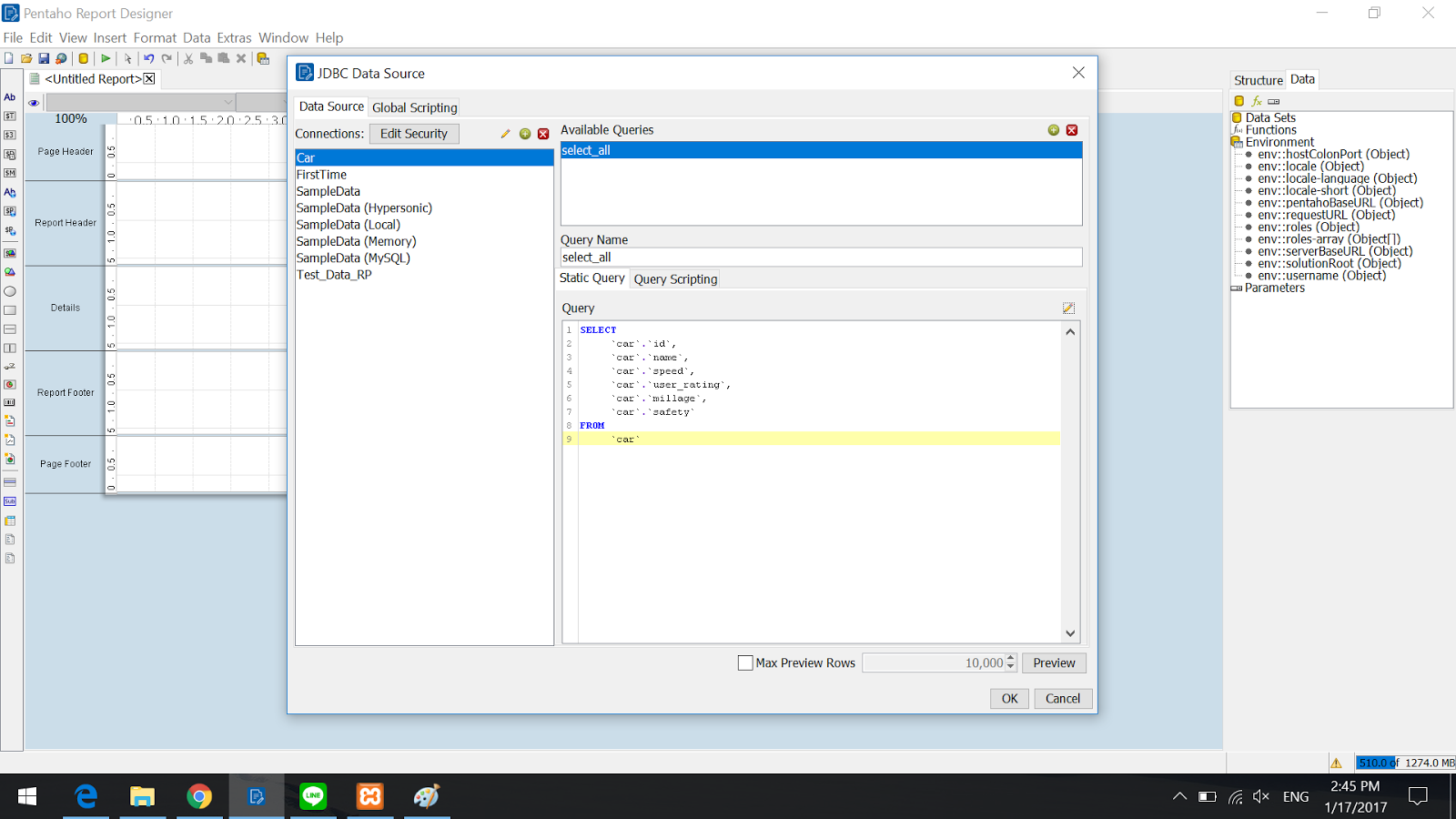 ITFinities.Com: Pentaho Report Designer การสร้าง Chart