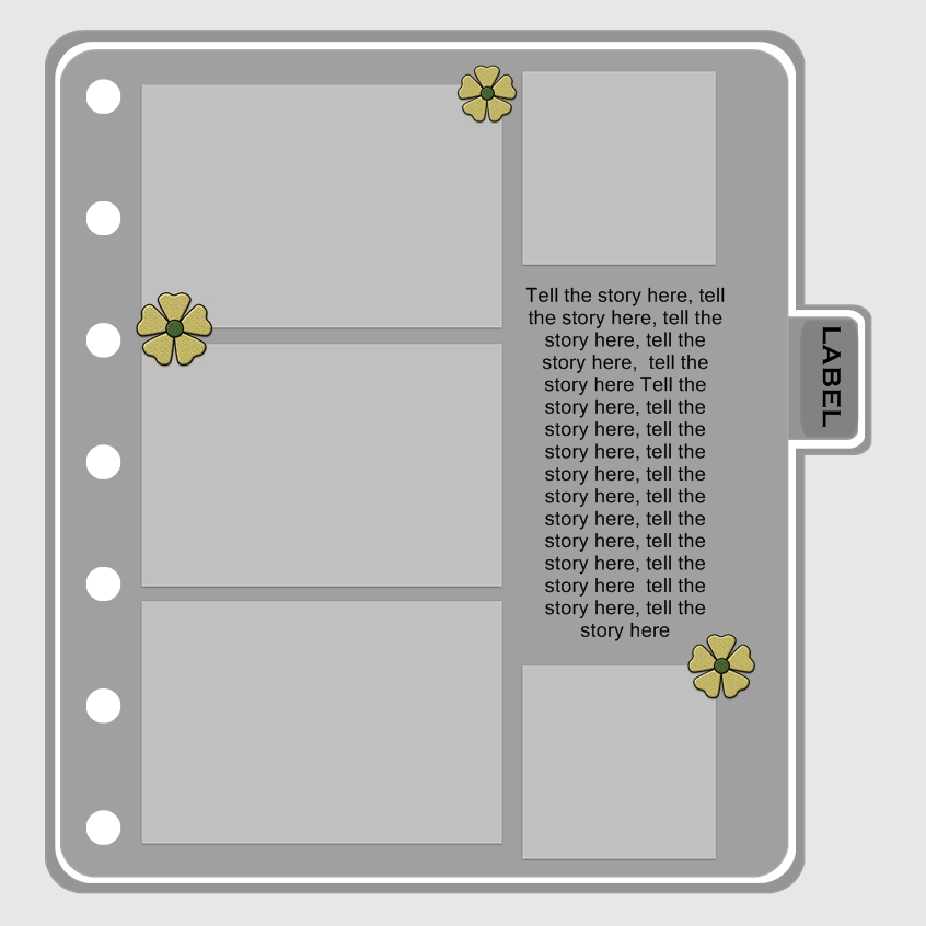Square Peg: Tabbed 3 - free template for Storybook Creator and Photoshop