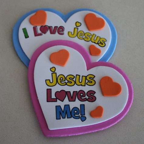 Petersham Bible Book & Tract Depot: Jesus Loves Me Heart Magnet Craft Kit