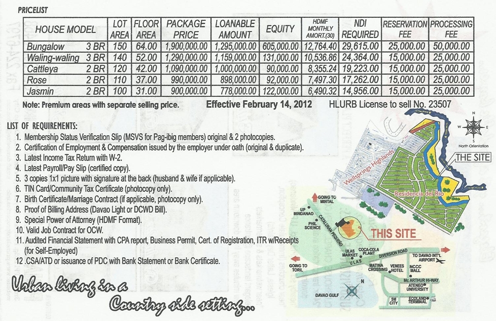 Booming Davao City Properties: Residencia Del Rio, Catalunan Pequeño ...