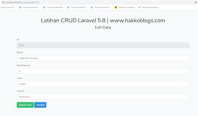 membuat CRUD di Laravel 5.8 full source code - Hakko Blog's