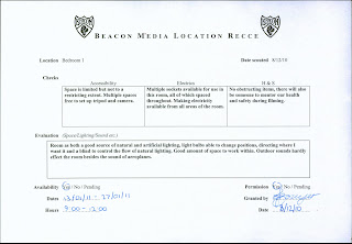 Pre-Production: Recce Form's